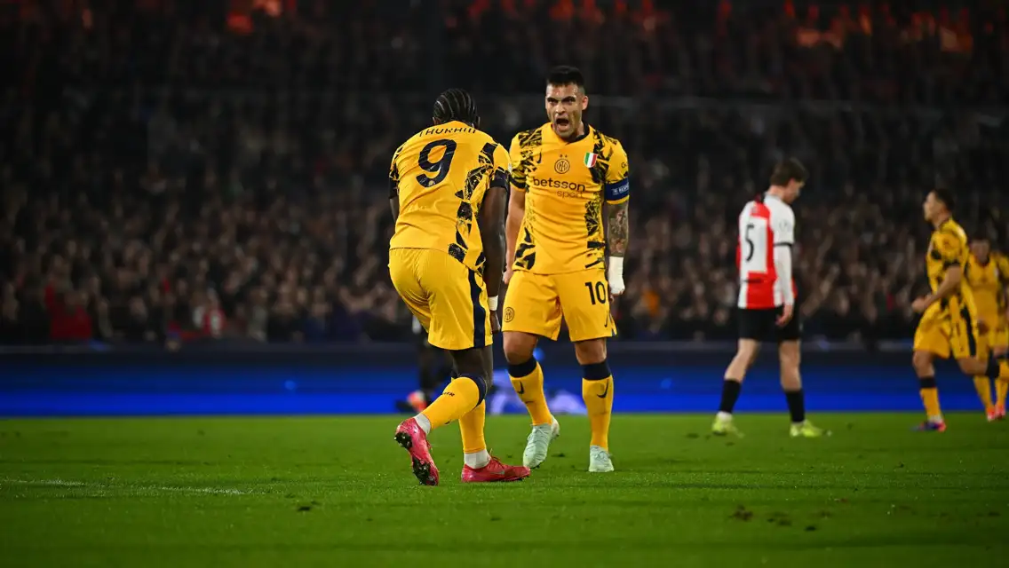 Champions League, Feyenoord-Inter 0-2: in gol Thuram e Lautaro