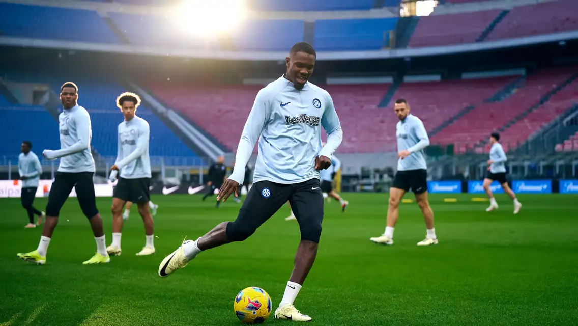 Eve of Inter v Juventus: Inter's training at San Siro
